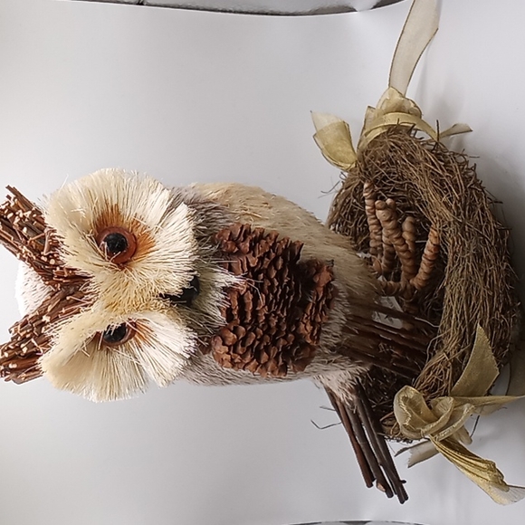 Art | Sisal Wood Owl Decorative Figurinewith Nest | Poshmark